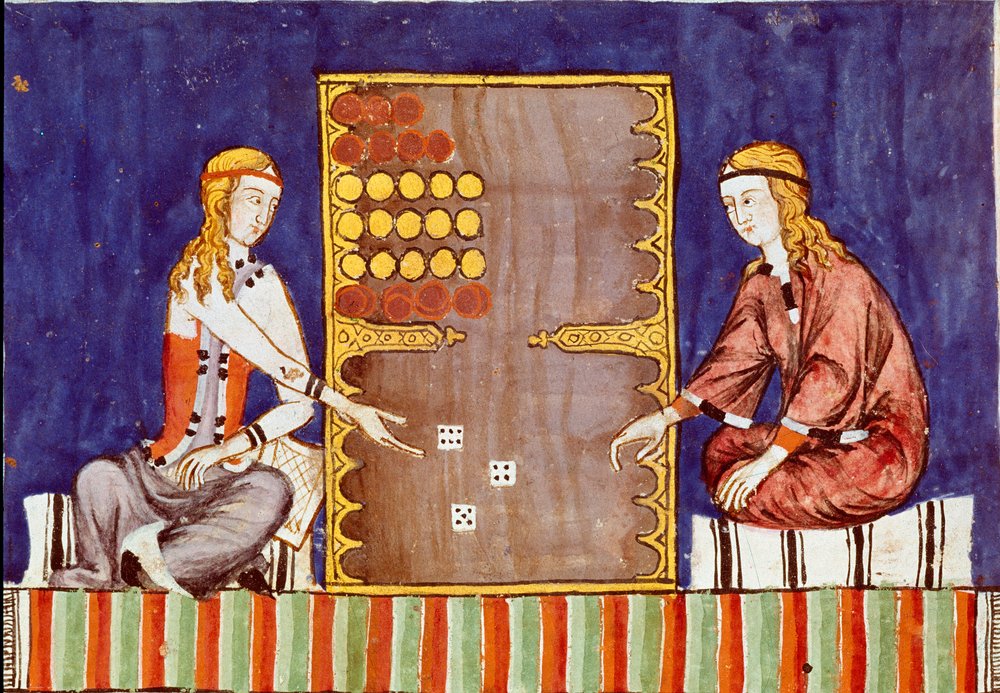 Young Women Playing Tric Trac from the Manuscript 'Libro de los Juegos ...