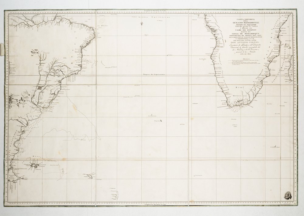 Chart of the Atlantic Ocean South of the Equator