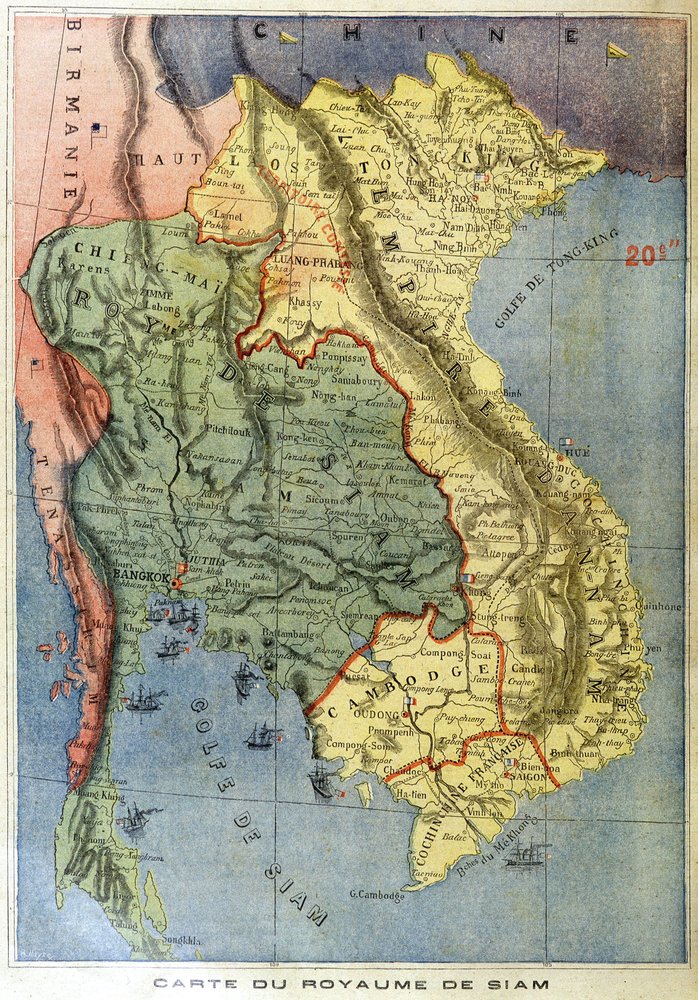 Geographic Map of the Kingdom of Siam - in Le Petit Journal