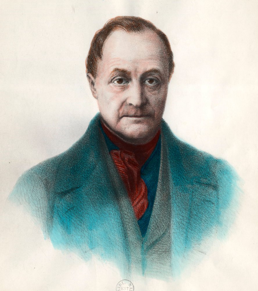 Portrait of Auguste Comte by Unknown artist: Fine art print