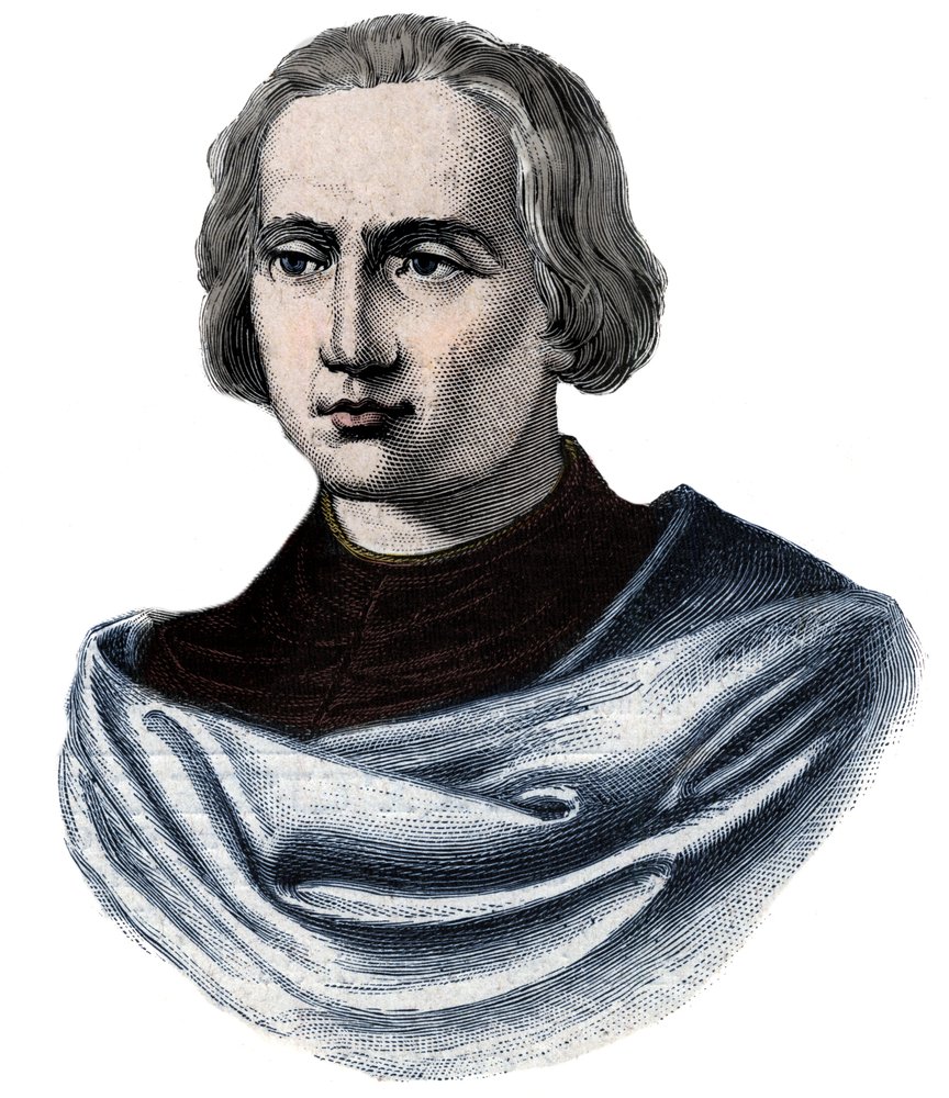 Portrait of Christopher Columbus (1451-1506) - Engraving of the 19th ...