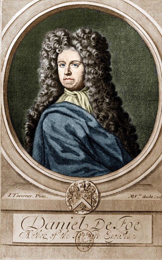 Portrait of Daniel Defoe, English writer and journalist, author of the ...