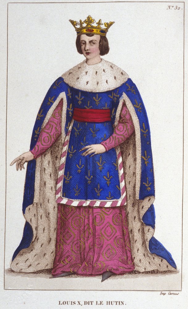 Portrait of Louis X the Hutin, King of France engraving of 1830