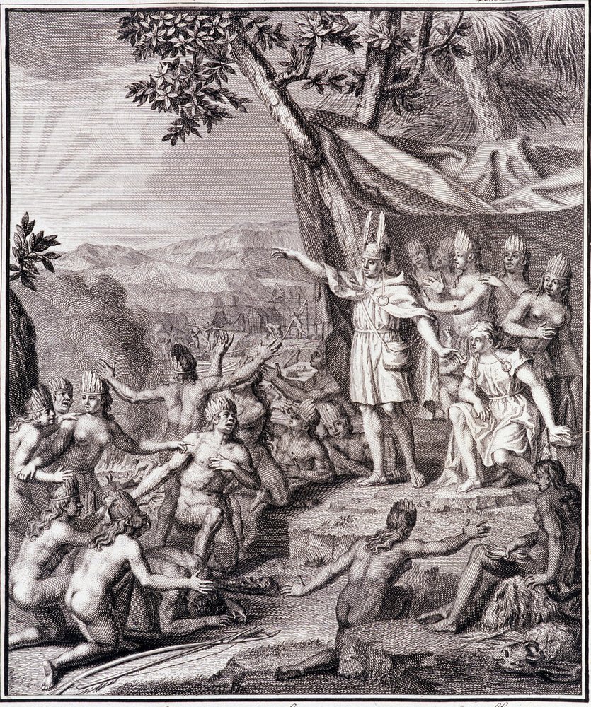 The first Inca Manco Capac and Queen Coya Mama Oello Huaco his wife ...