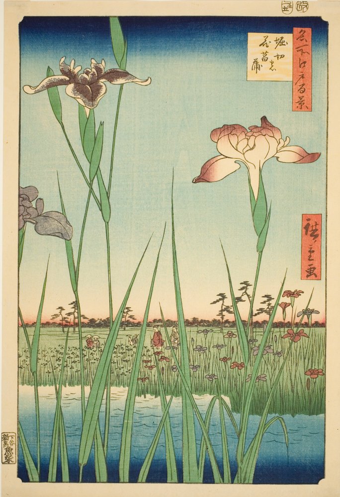 Irises at Horikiri, from the series One Hundred Famous Views of Edo