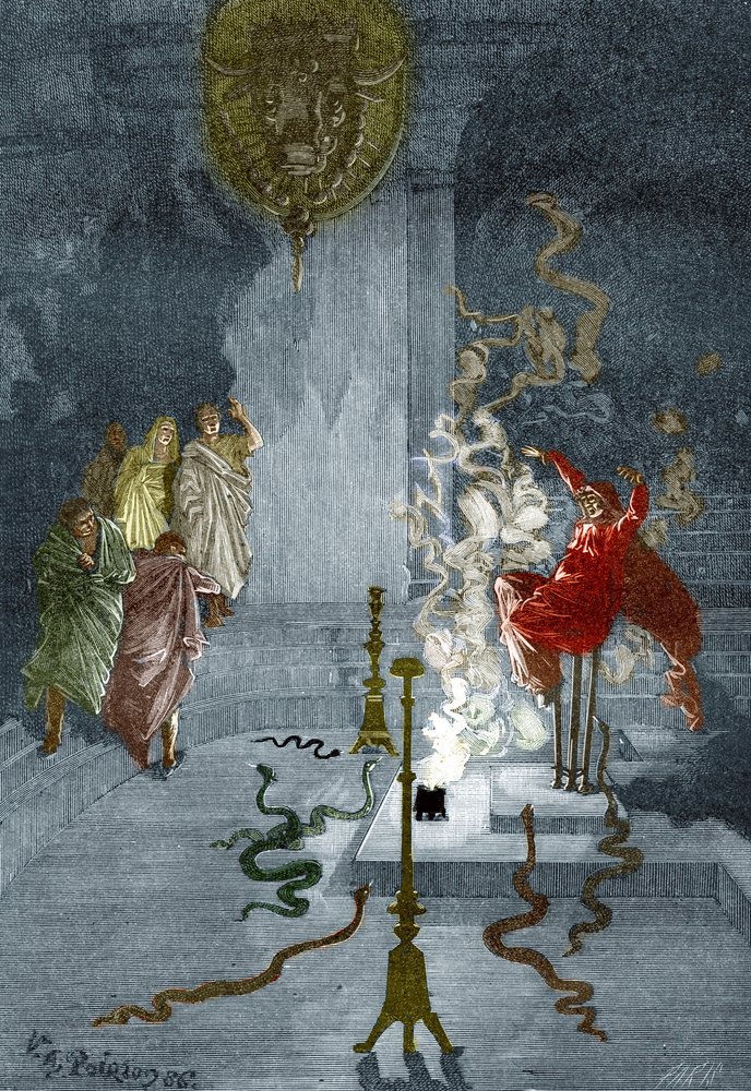 Representation of the Pythia, Priestess at the Temple of Apollo in ...