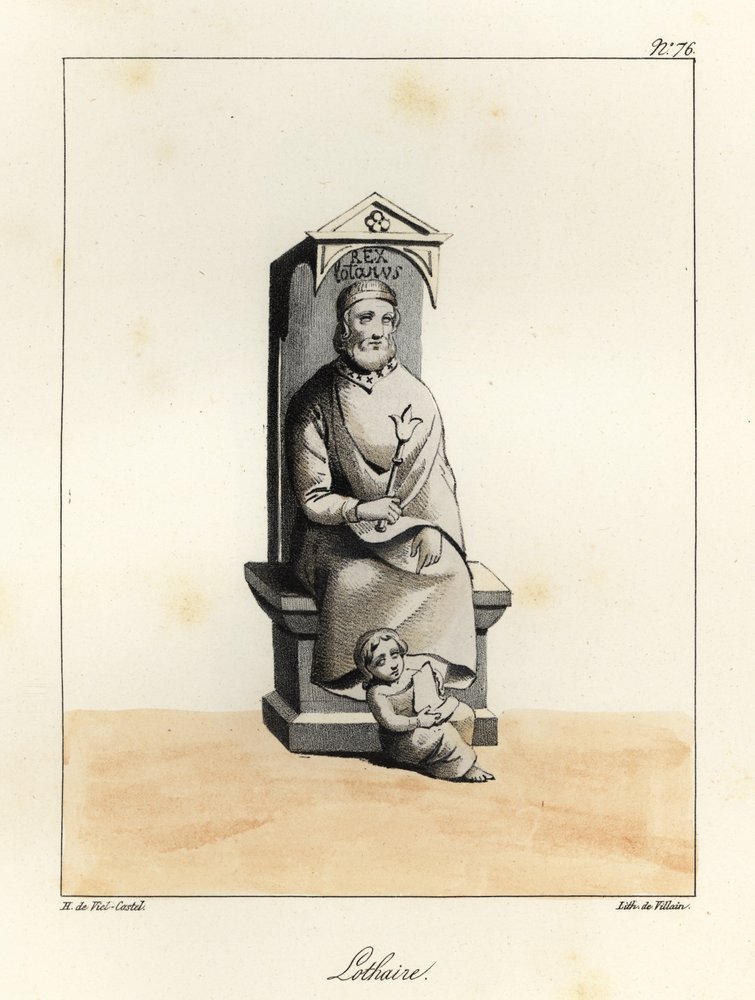 Statue of Lothair I, Carolingian emperor, King of Italy and Middle Francia