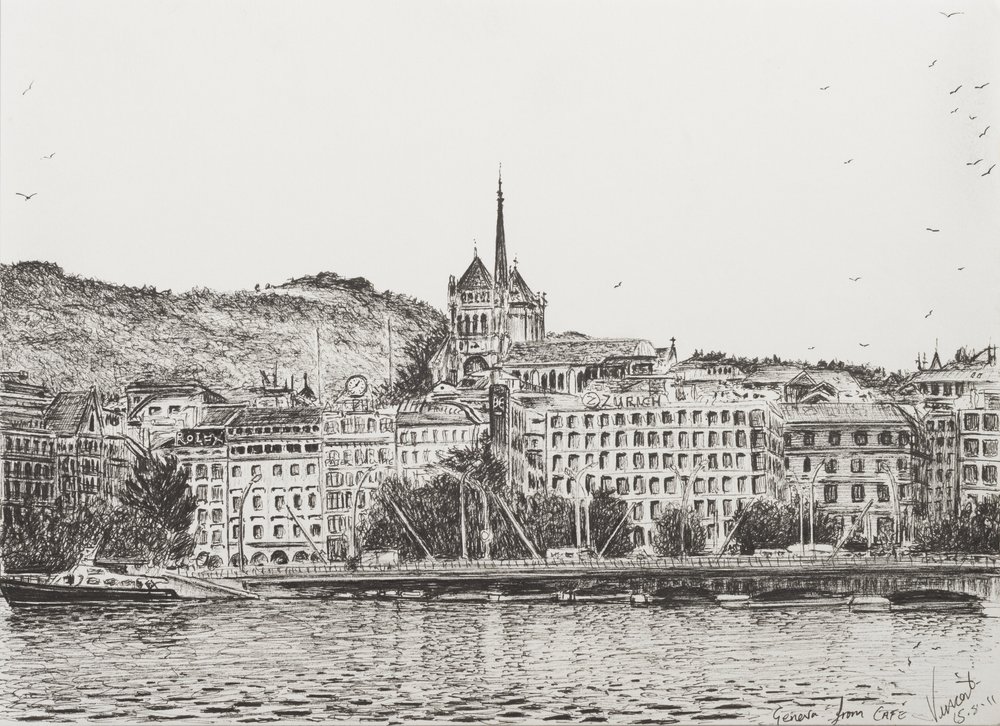 City of Geneva by Vincent Alexander Booth: Fine art print