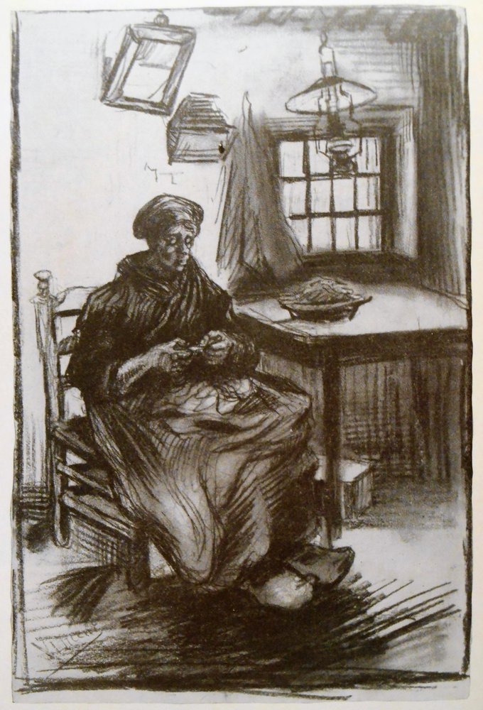 Woman Shelling Peas by Vincent van Gogh: Fine art print