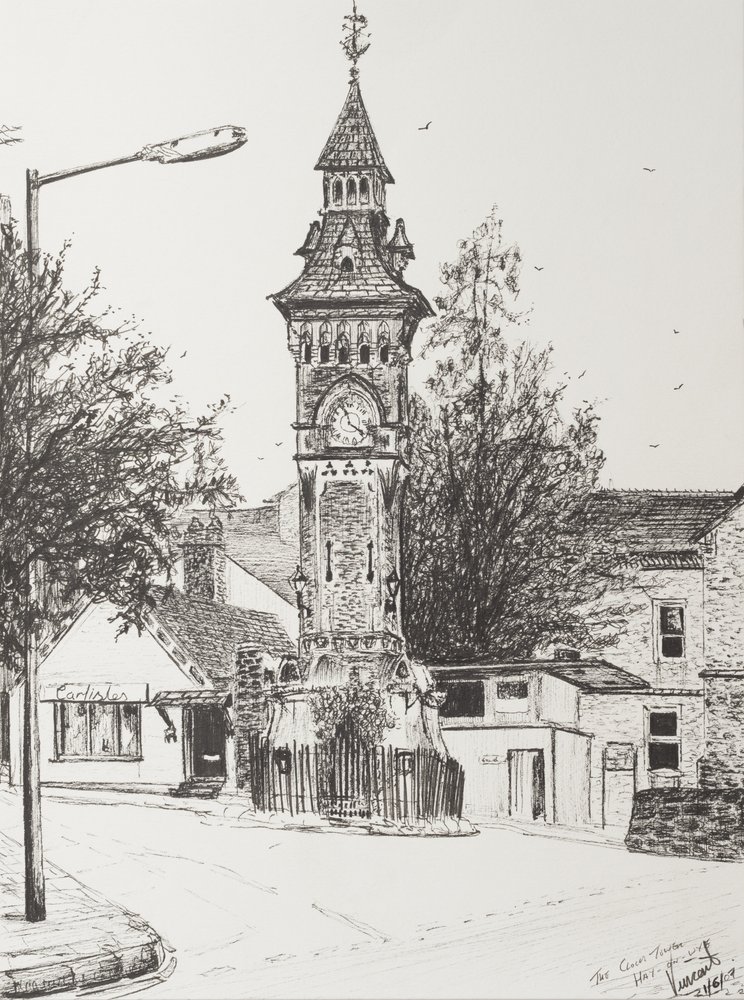 Clock Tower, Hay on Wye by Vincent Alexander Booth