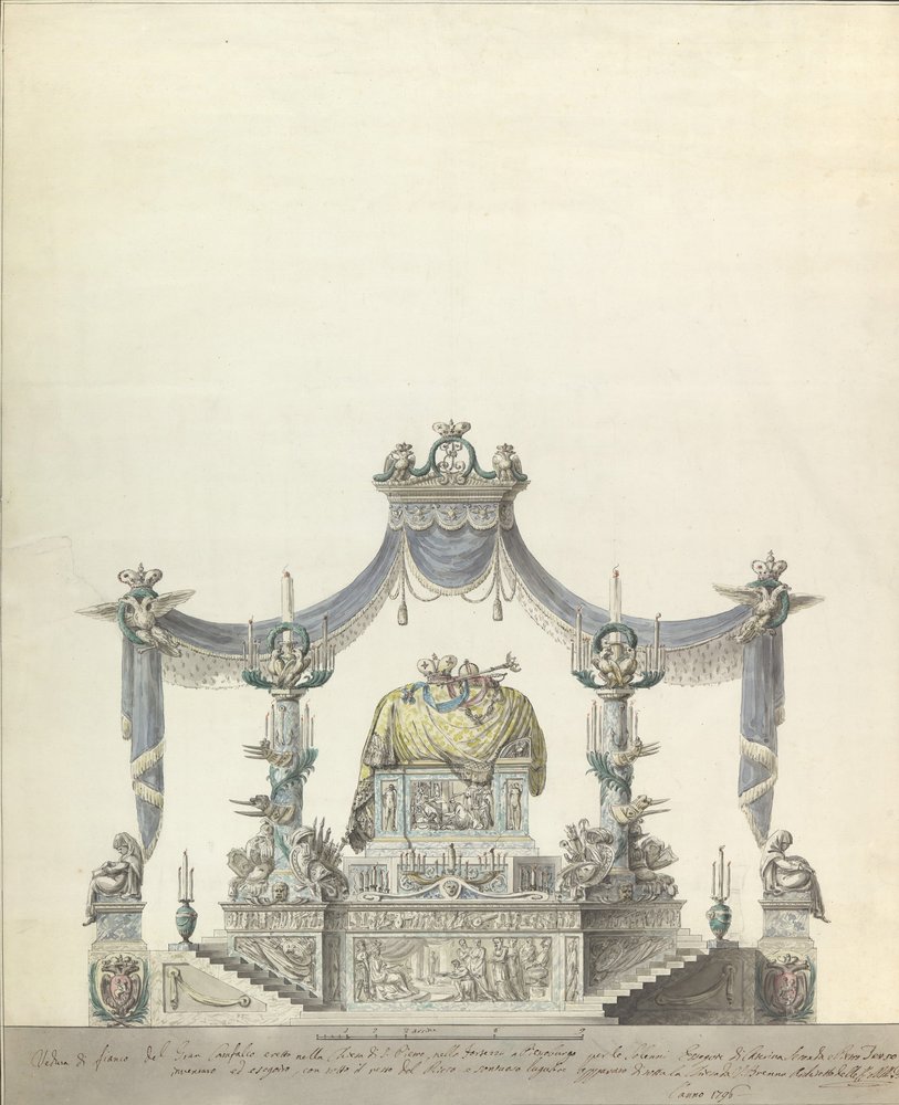 Catafalque of the Empress Catherine the Great of Russia, Side Elevation ...