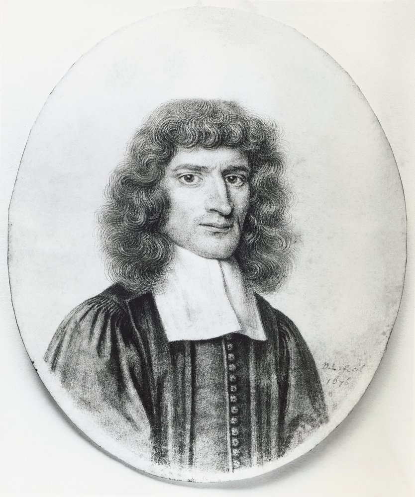 Portrait of Isaac Barrow, English Christian theologian and mathematician, engraving