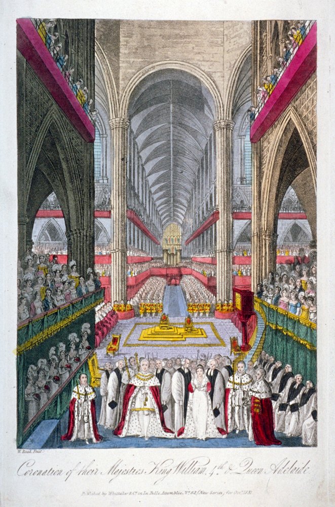 Coronation of William IV and Queen Adelaide in Westminster Abbey, London