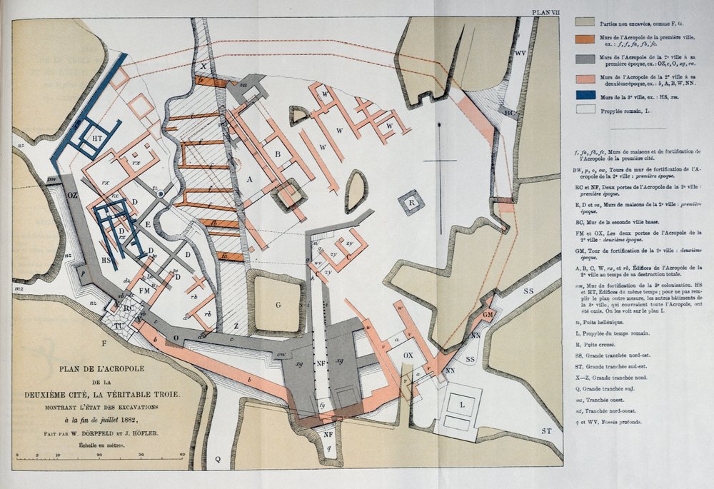 Map of the Acropolis of the 2nd city at Troy