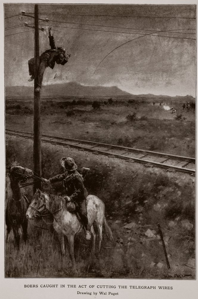 Boers Caught in the Act of Cutting the Telegraph Wires
