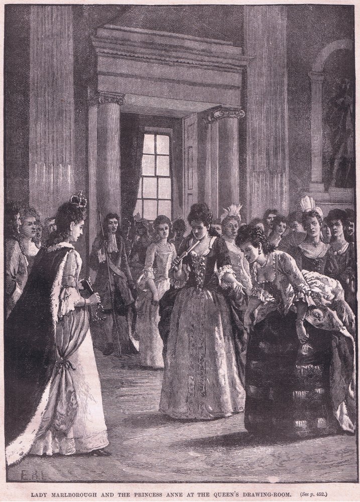 Lady Marlborough and the Princess Anne at the Queen's Drawing Room AD 1692