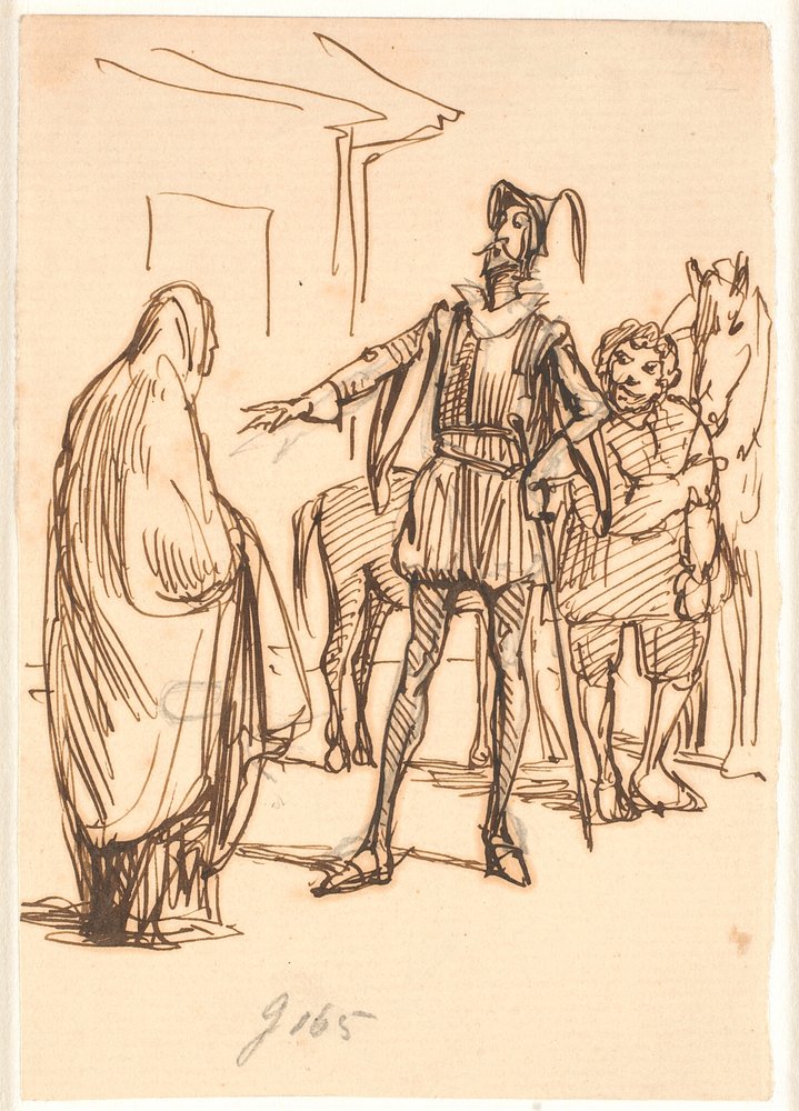 Don Quixote and Dona Rodriguez by Wilhelm Marstrand