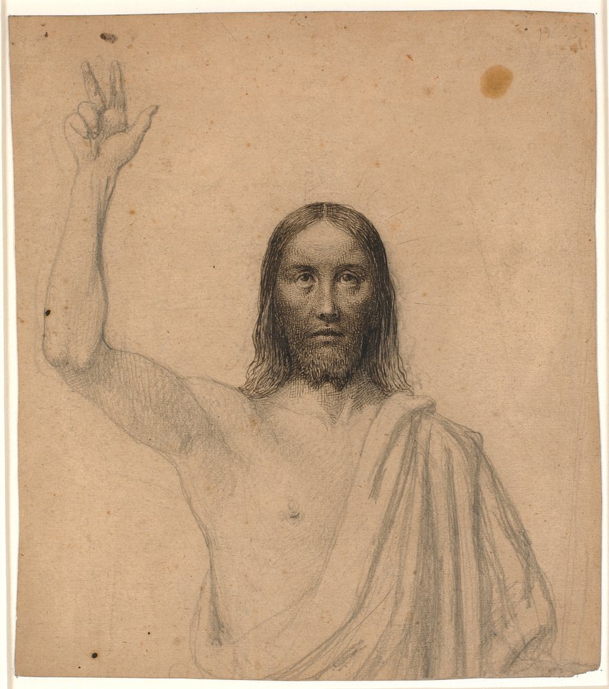 Blessing Christ. Half Figure en Face by Wilhelm Marstrand