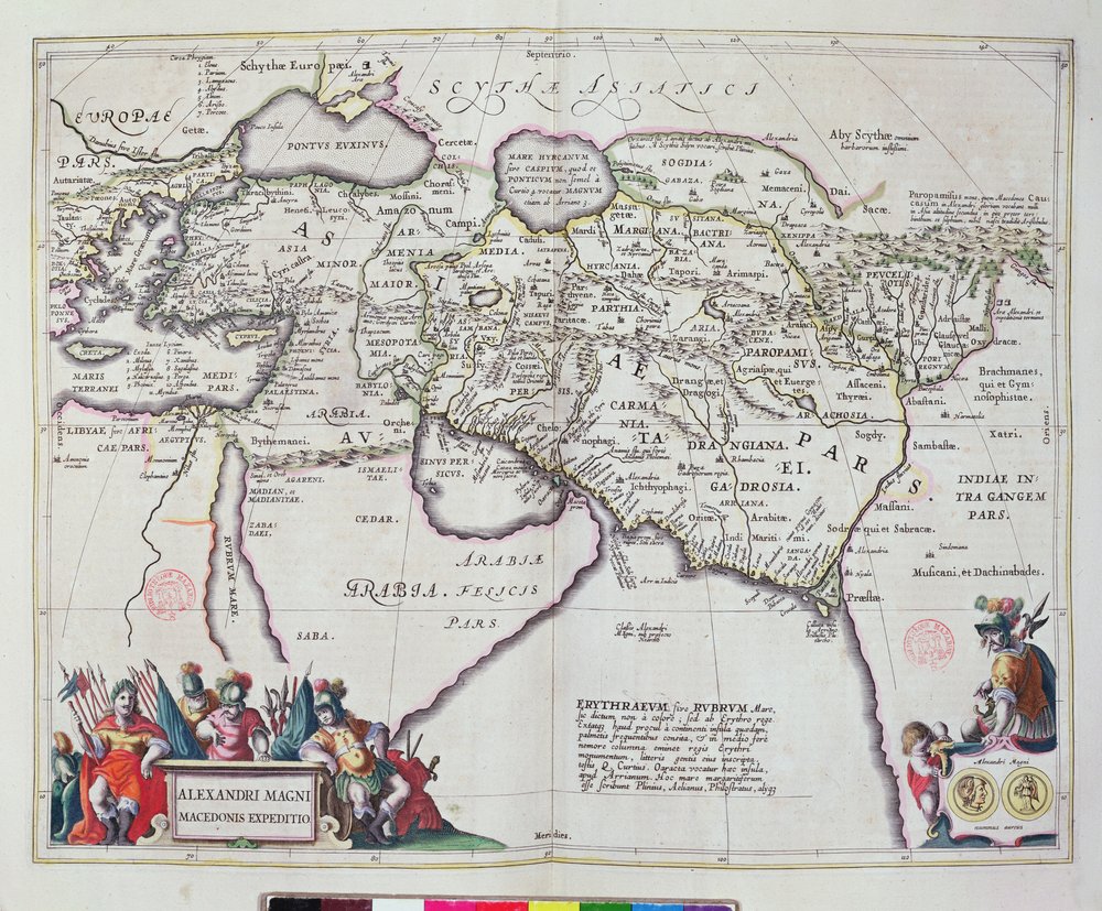 Map of the Travels of Alexander the Great (356-323 BC) from 'Le Theatre ...