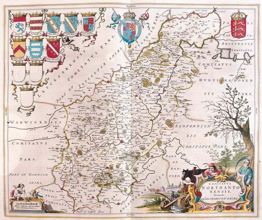Northamptonshire, in 'Theatrum Orbis Terrarum, sive Atlas Novus' by ...