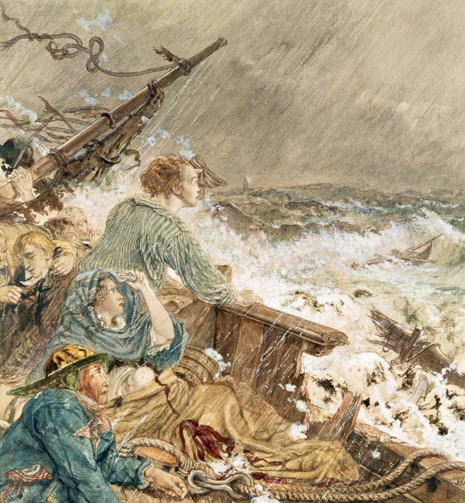 Grace Darling and Her Father Saving the Shipwrecked Crew, 17th ...