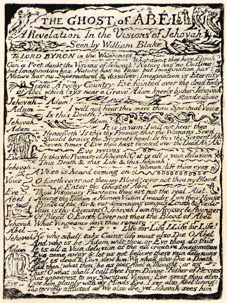 The Ghost of Abel, page 1 by William Blake: Fine art print