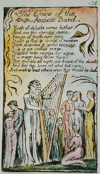 The Voice of the Ancient Bard, illustration from Songs of Innocence and ...