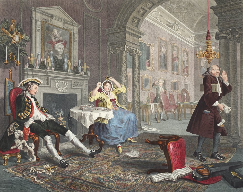 Marriage a la Mode, Plate II, The Tete a Tete, illustration from ...