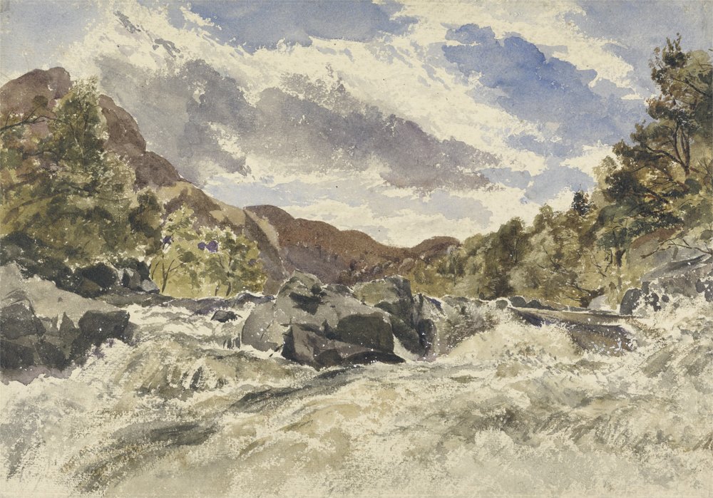 A Mountain Torrent by William James Muller: Fine art print