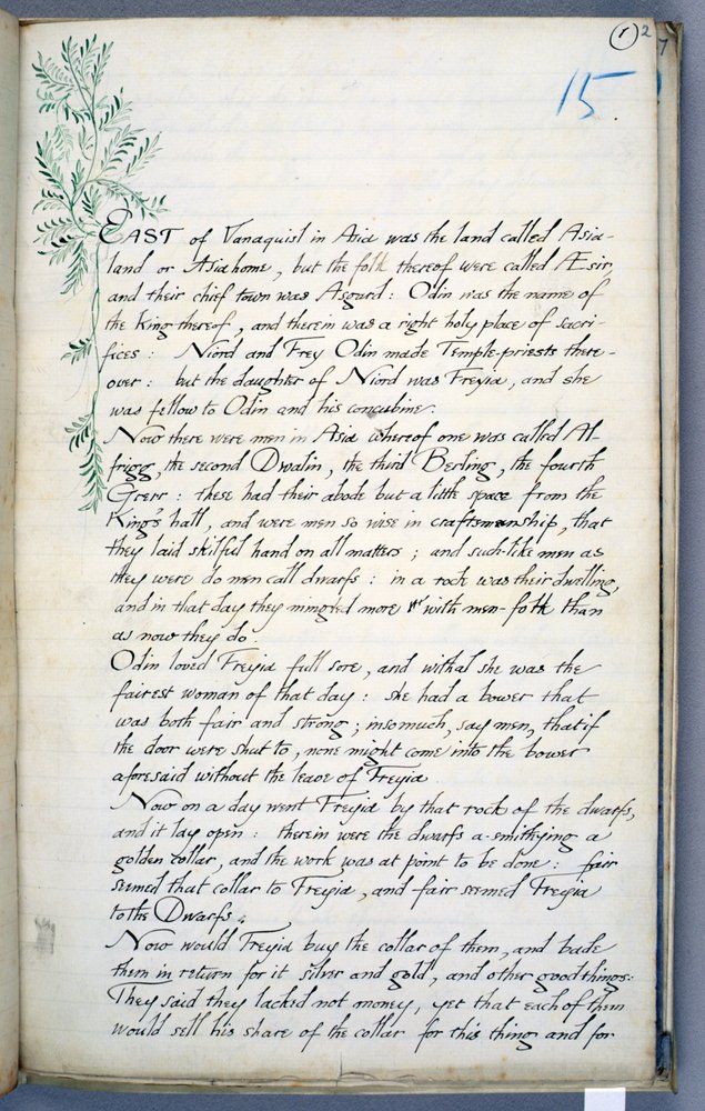 A page from The Tale of Hogni and Hedinn by William Morris