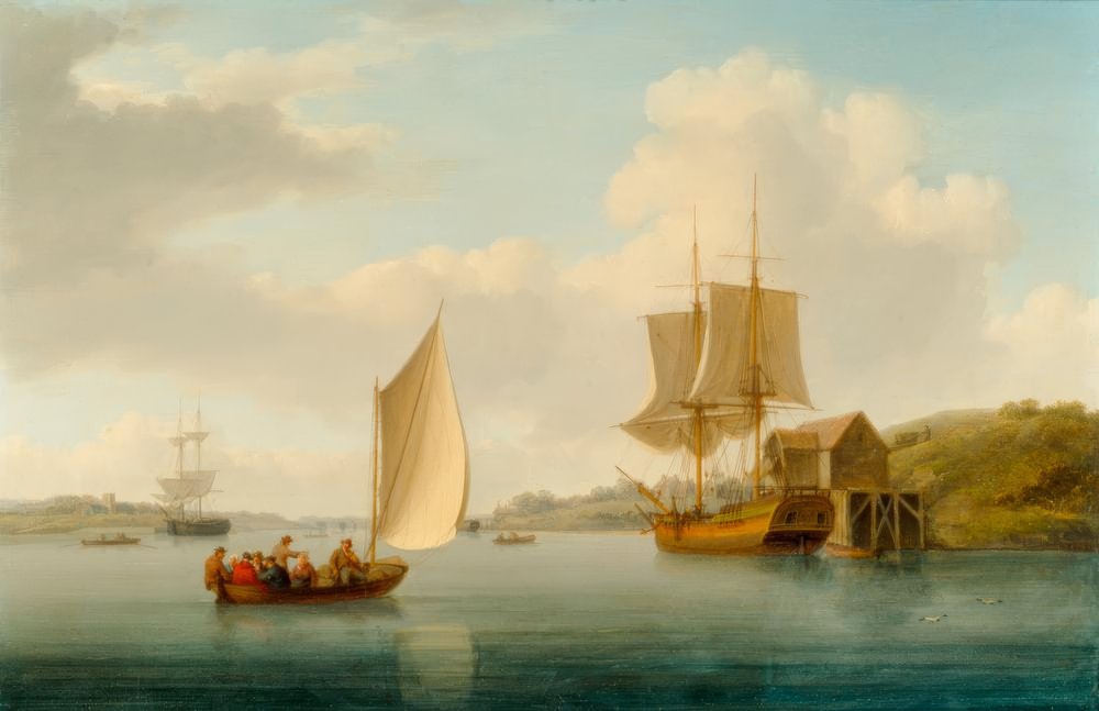 A Collier Brig at Anchor on the Medway by William Anderson