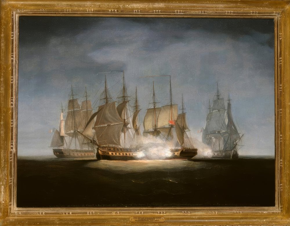 HMS Sibylle Firing at the Forte, 1799 by William Anderson