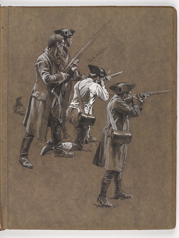 Study for the Oil Painting 'The Battle of Lexington 1775'