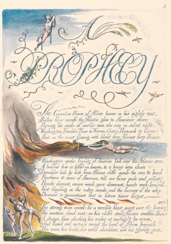 America. A Prophecy, Plate 5, A - Prophecy - The Guardian Prince of Albion
