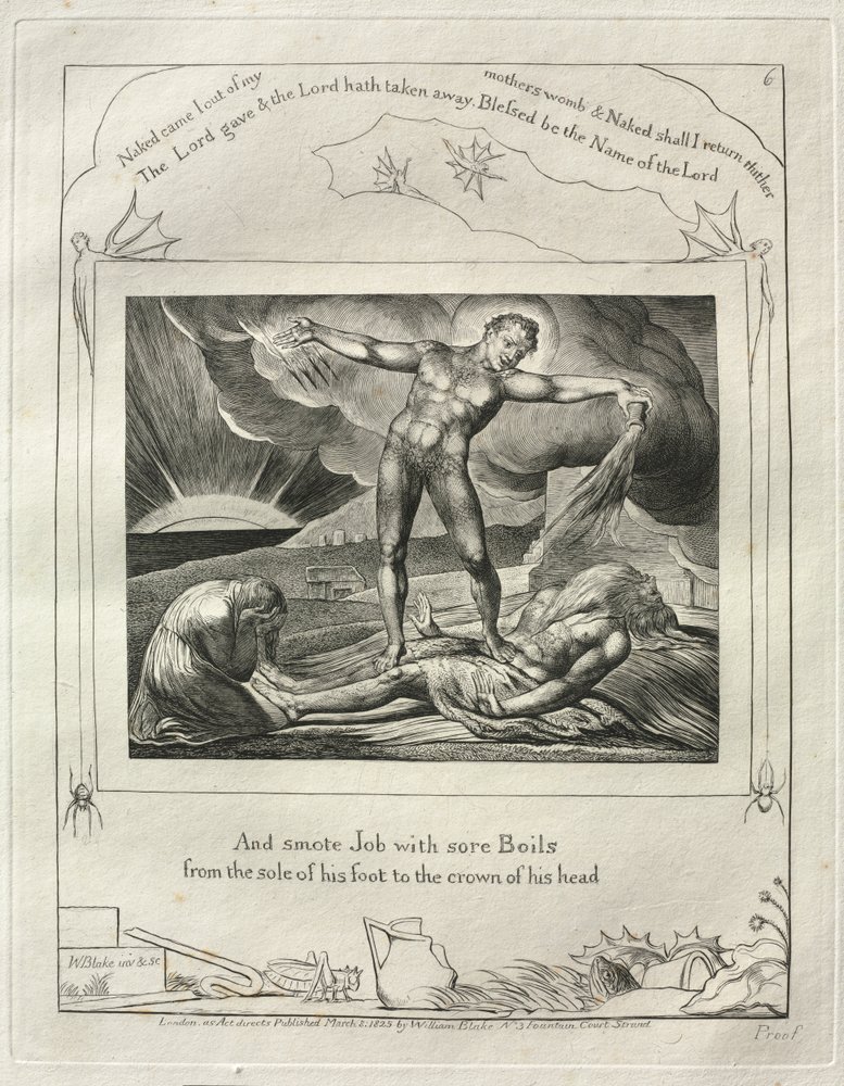 The Book of Job: Pl. 6, And smote Job with sore Boils from the sole of ...