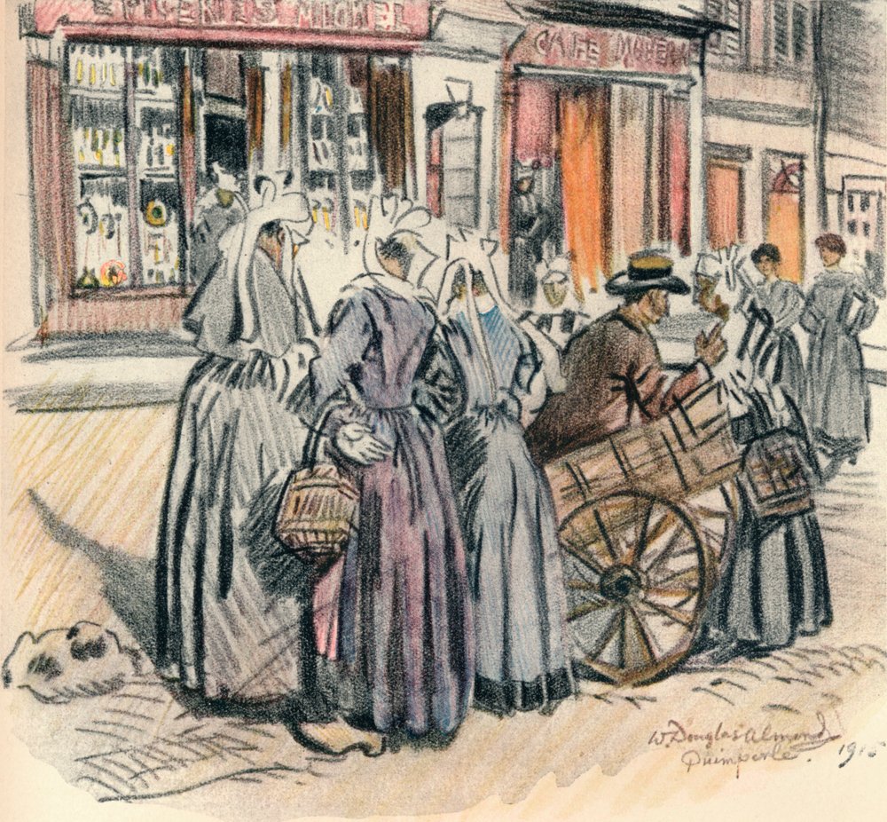 Street Gossip, Quimperle, 1915 by William Douglas Almond