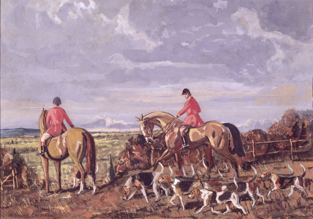 Hounds at the Hunt by William Frank Calderon