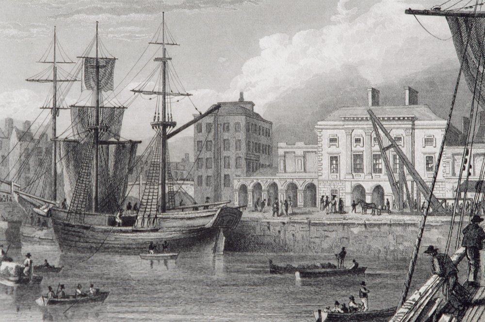 The Custom House, Limerick, Ireland in the 1830s, from 'Scenery and ...