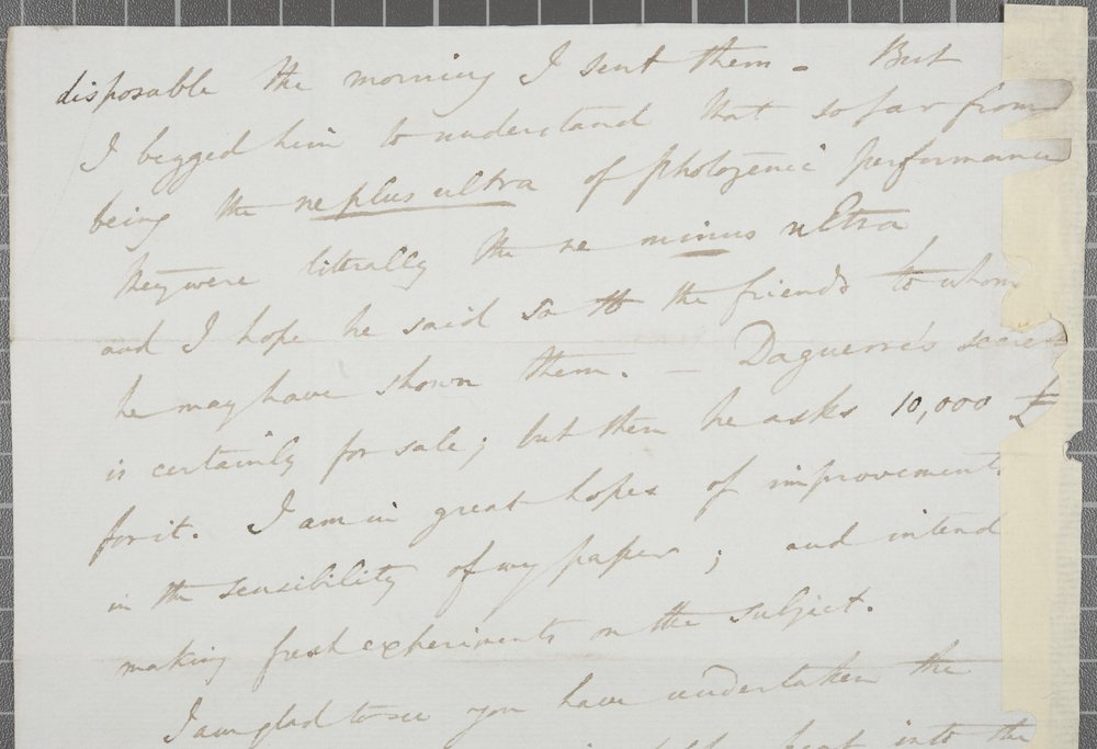 Signed Letter from William Henry Fox Talbot to James David Forbes