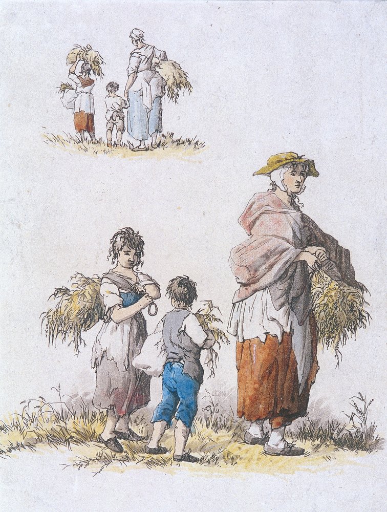 Women and Children Gleaning, Provincial Characters