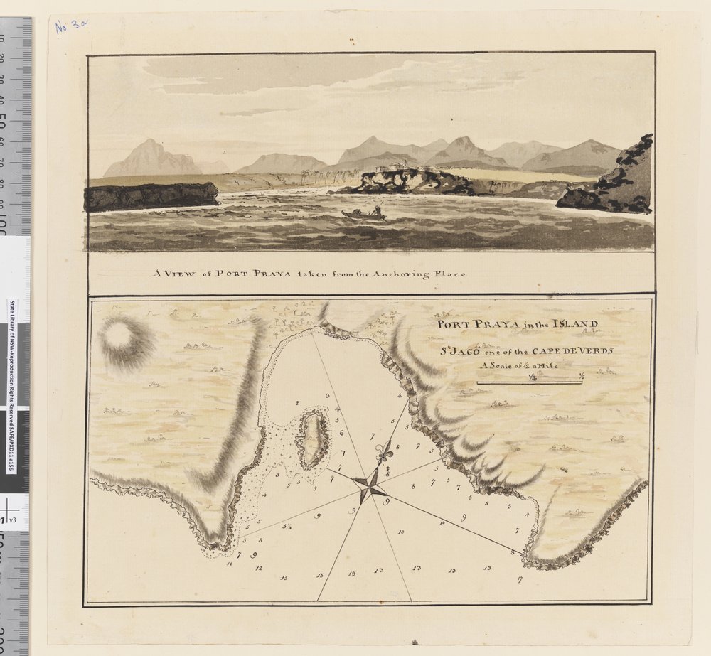 Chart of Port Praya in the Island of St Jago, Cape Verde Islands