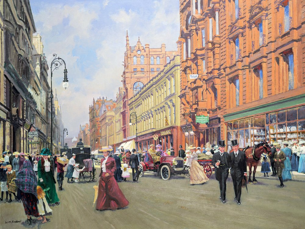 Buchanan Street in 1910 by William Ireland: Fine art print