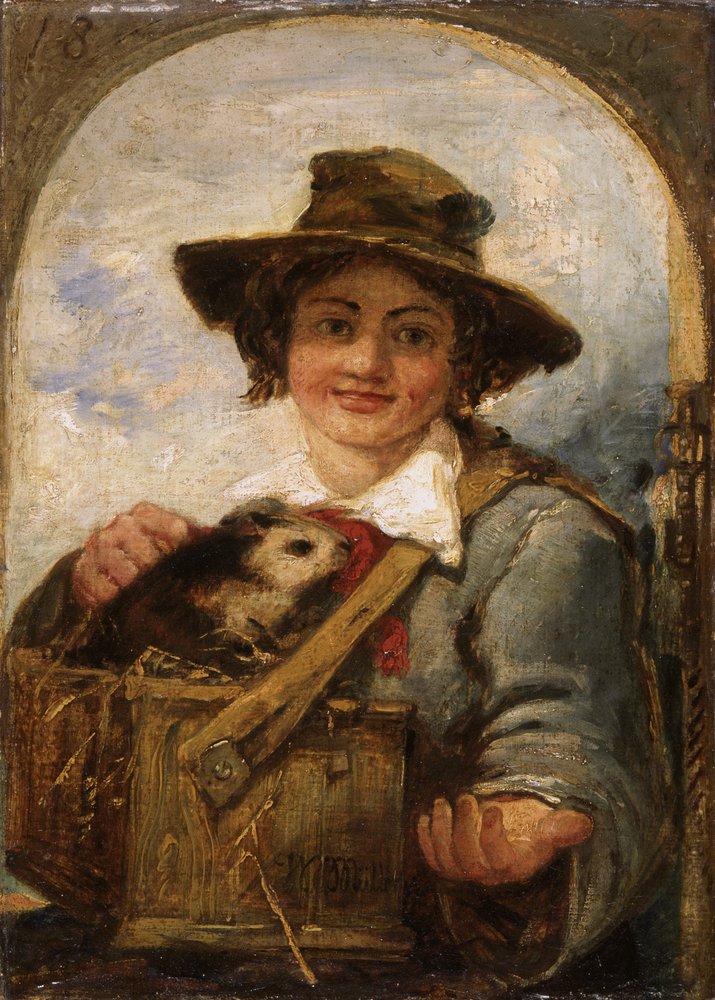 Italian boy with a guinea pig by William James Muller