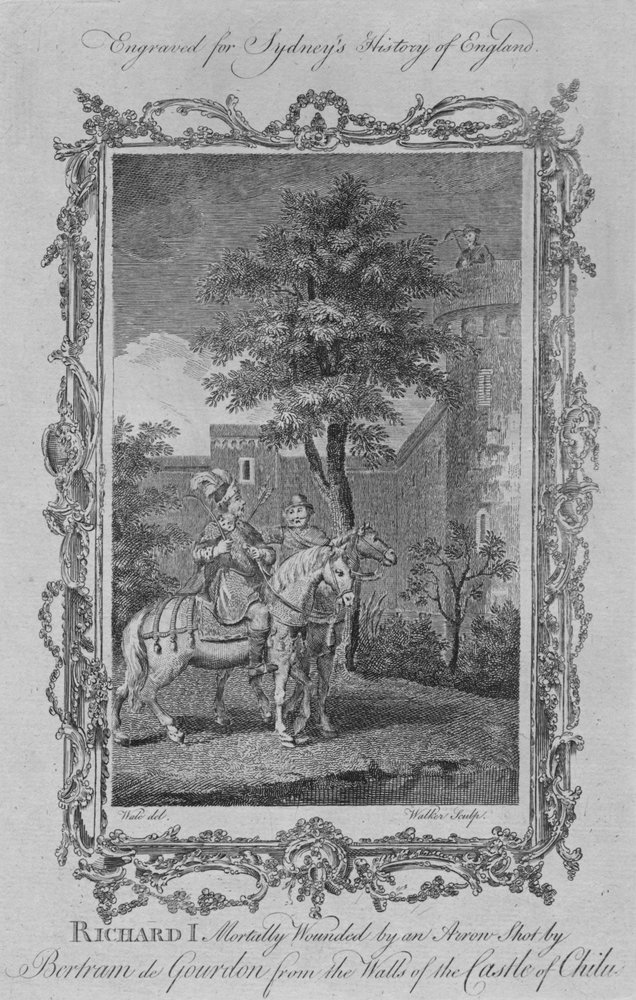 Richard I mortally wounded by an Arrow shot by Bertram de Gourdon from ...