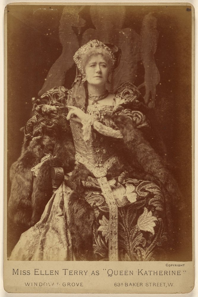 Miss Ellen Terry as Queen Katherine by Window and Grove