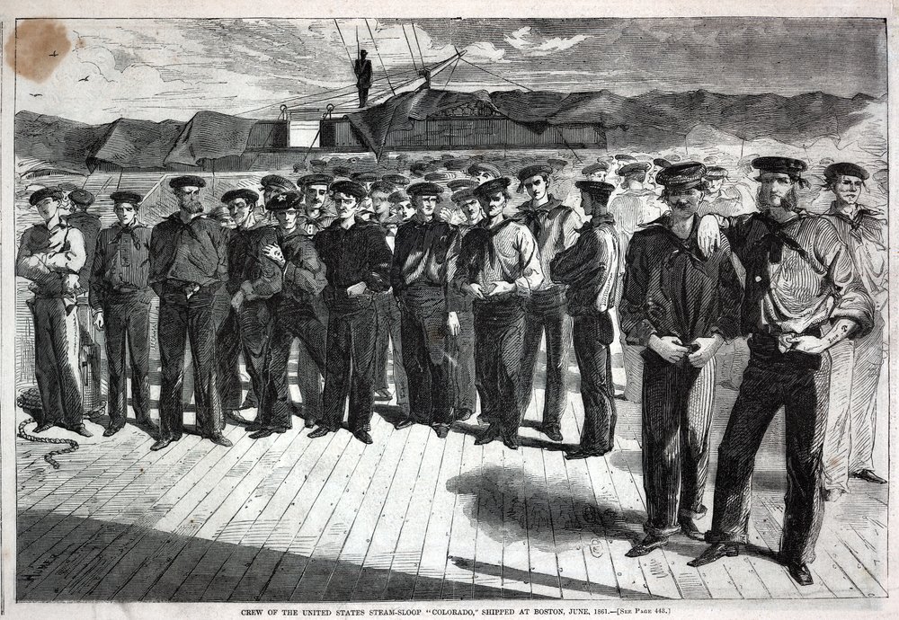 Crew of the United States Steam-Sloop "Colorado" Shipped at Boston ...