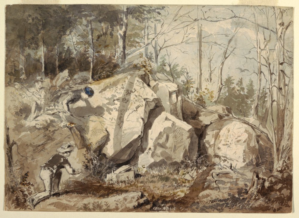 Setting a Squirrel Trap, ca. 1855 by Winslow Homer