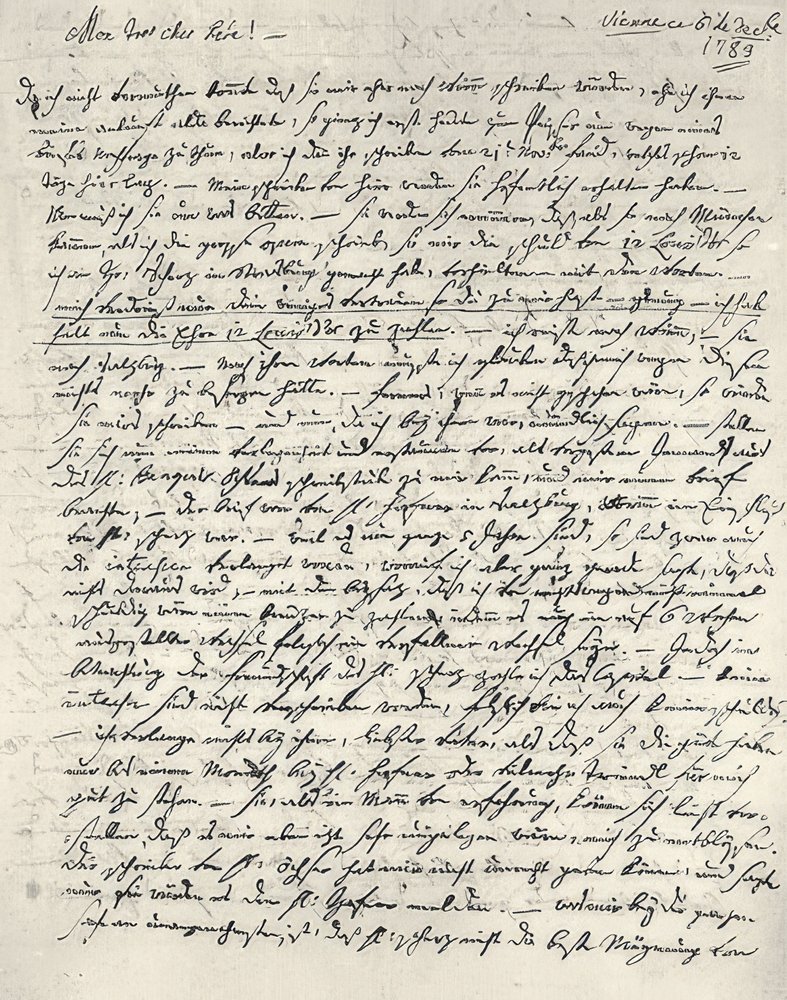 Wolfgang Amadeus Mozart (1756-1791) Austrian Composer. Autograph Letter ...