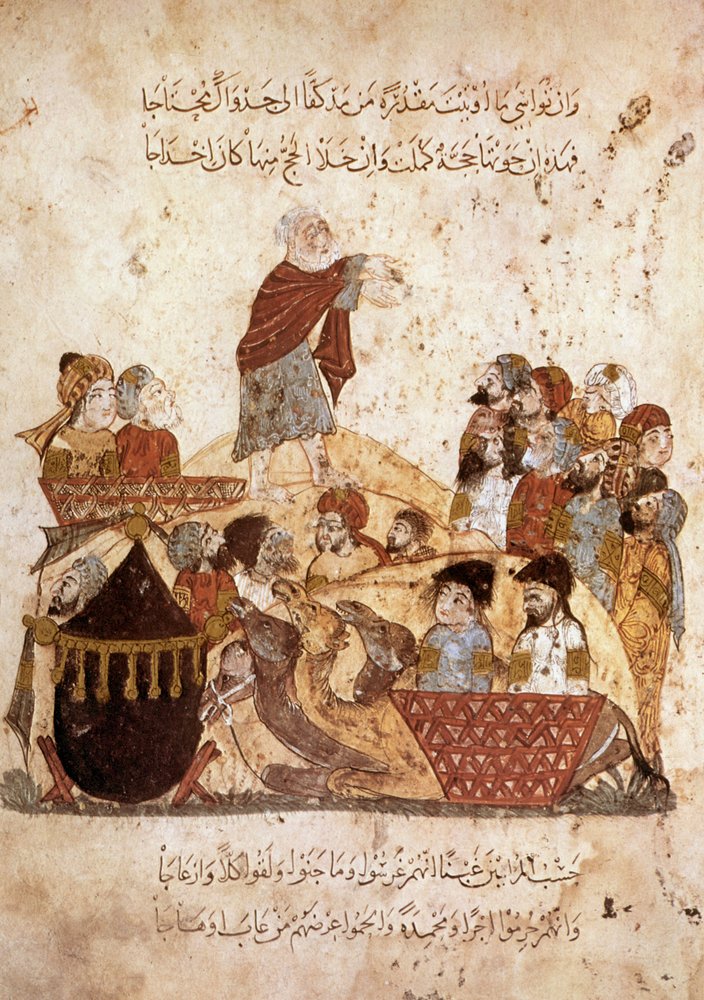 Abou Zayd Preaching for a Caravan of Pilgrims, from Al Maqamat by Al ...