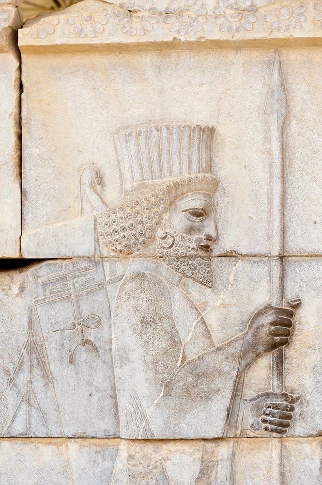 Ancient Relief of Achaemenid; Persian with Lance; Soldier of Immortal ...